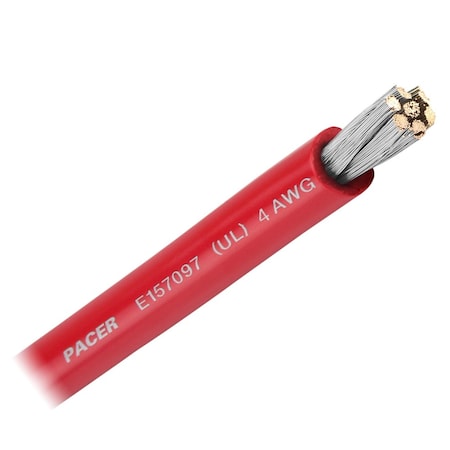 Pacer Group Pacer Red 4 AWG Battery Cable, Sold By The Foot WUL4RD-FT ...